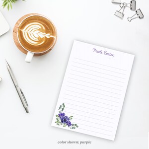 Personalized Flower Notepad, Custom Flower Notepad, Flower Stationery ...