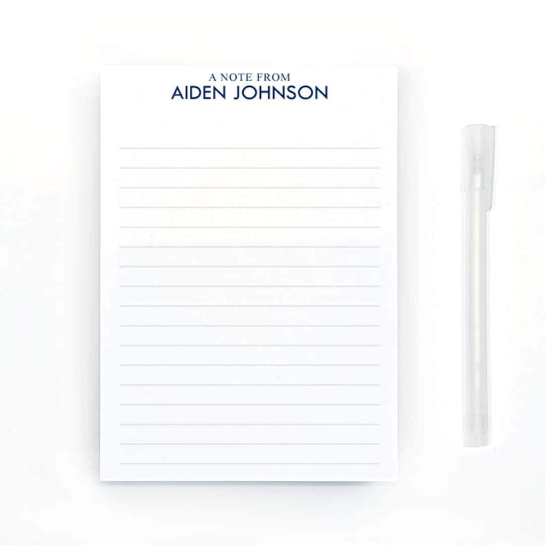 Personalized Notepad: 'A Note From' Custom Stationery Gift, Gender ...