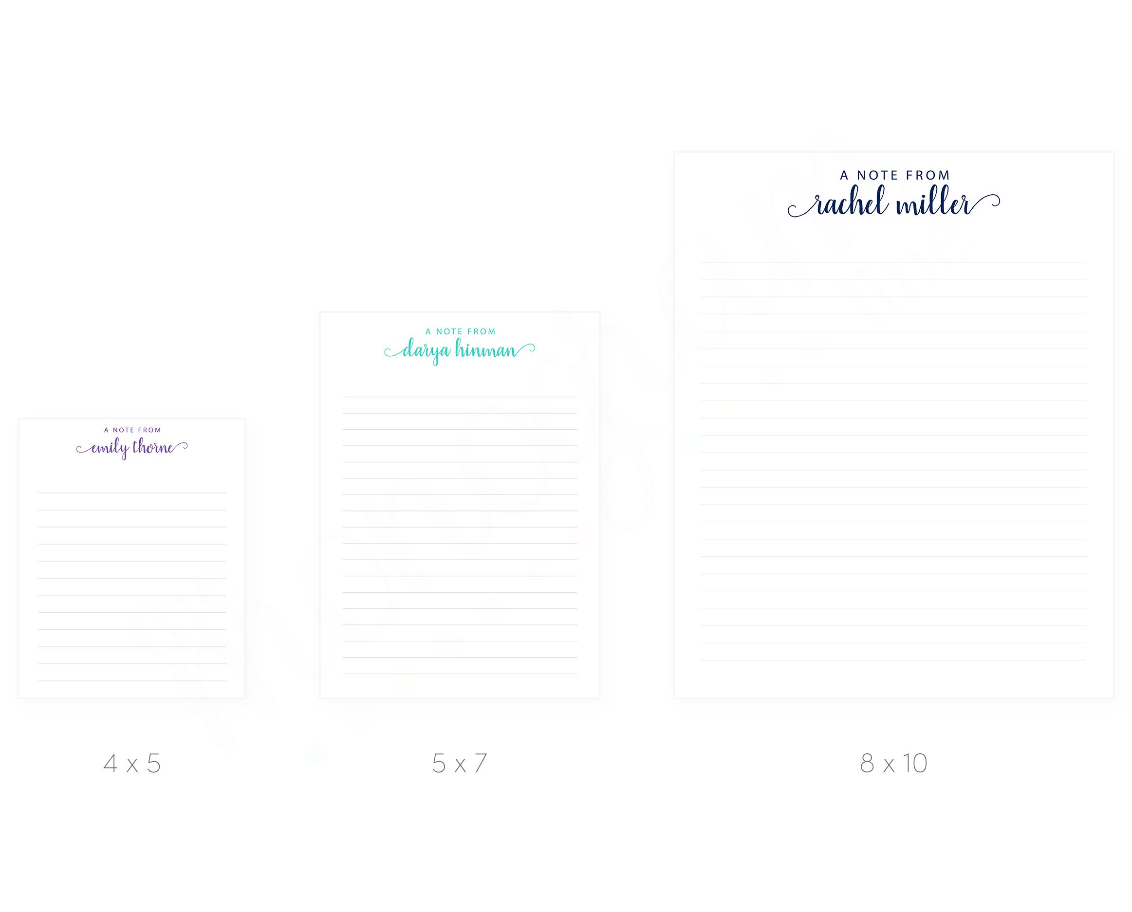 Personalized Notepad A Note From Elegant Script Notepad | Etsy