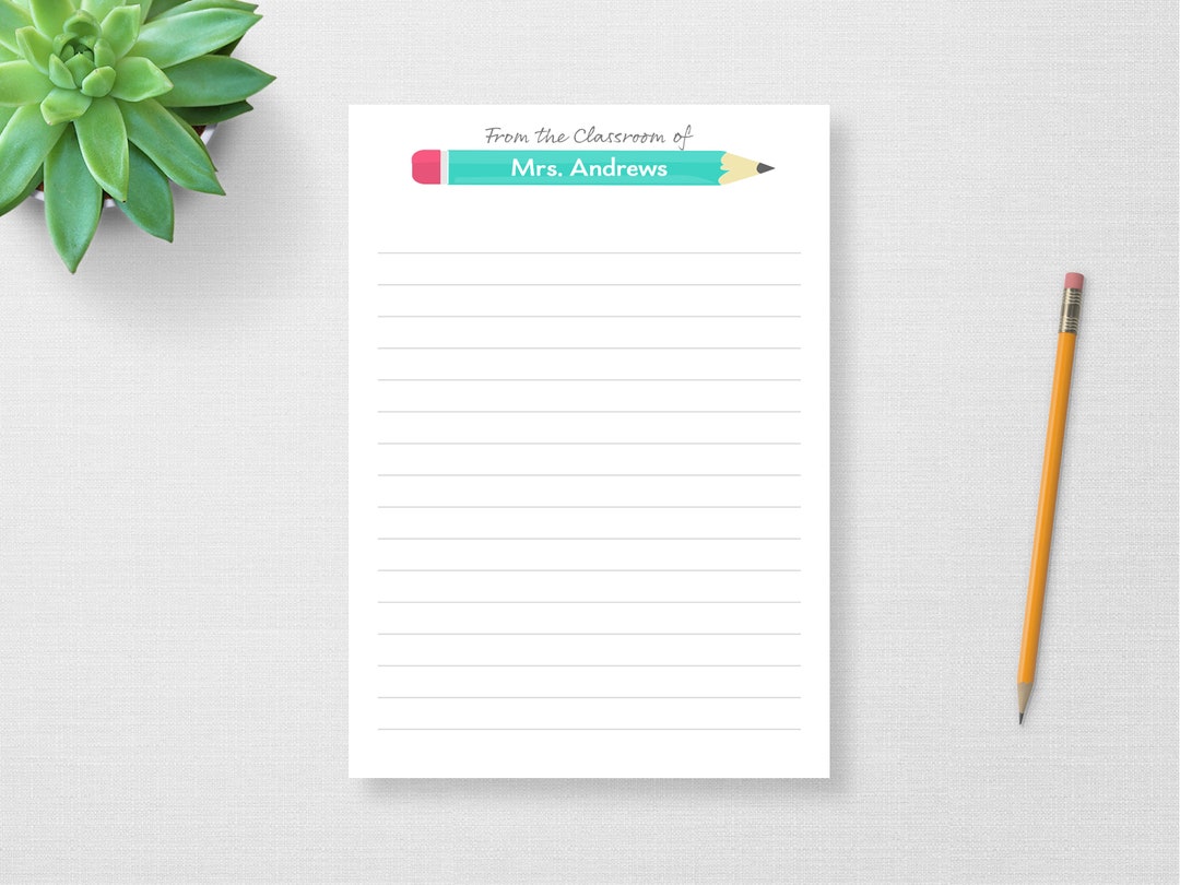Personalized Notepad, From the Classroom of Custom Name Notepad With ...