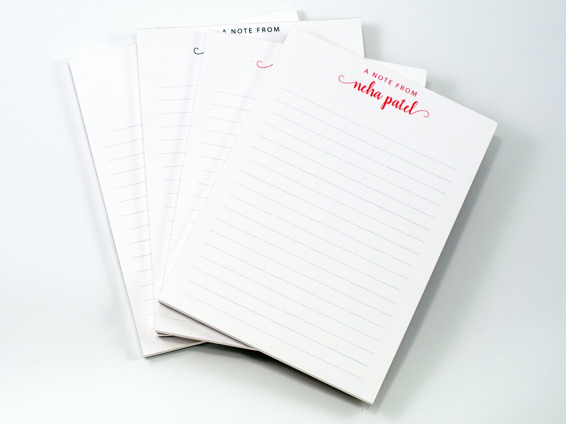 Personalized Notepad A Note From Elegant Script Notepad - Etsy