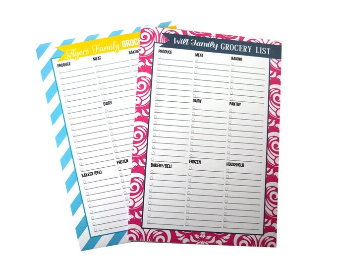 Personalized Grocery List Notepad, Design Your Own, Fridge Notepad ...