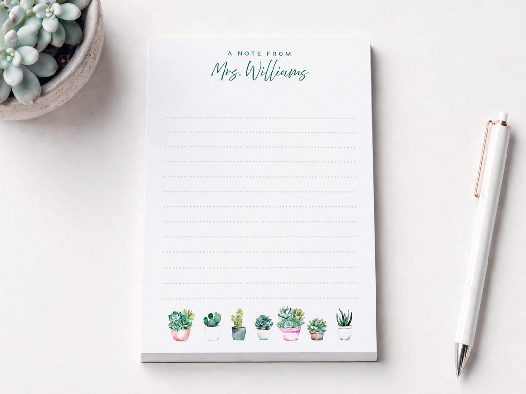 Plants Notepad | Personalized Gift for Plant Lovers, Botanical Desk ...