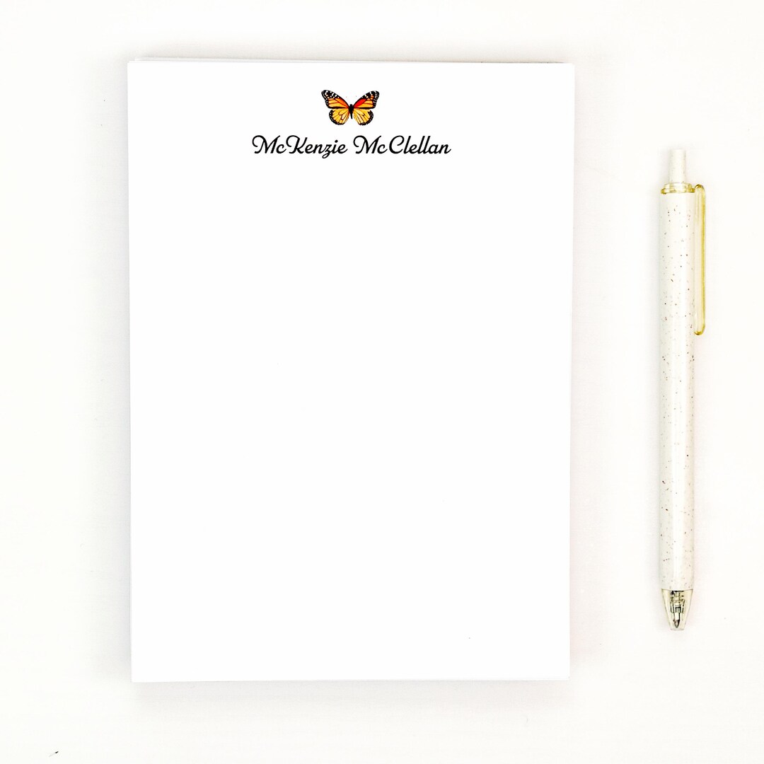 Personalized Monarch Butterfly Notepad - Custom Name Memo Pad for Nature Lovers - Etsy