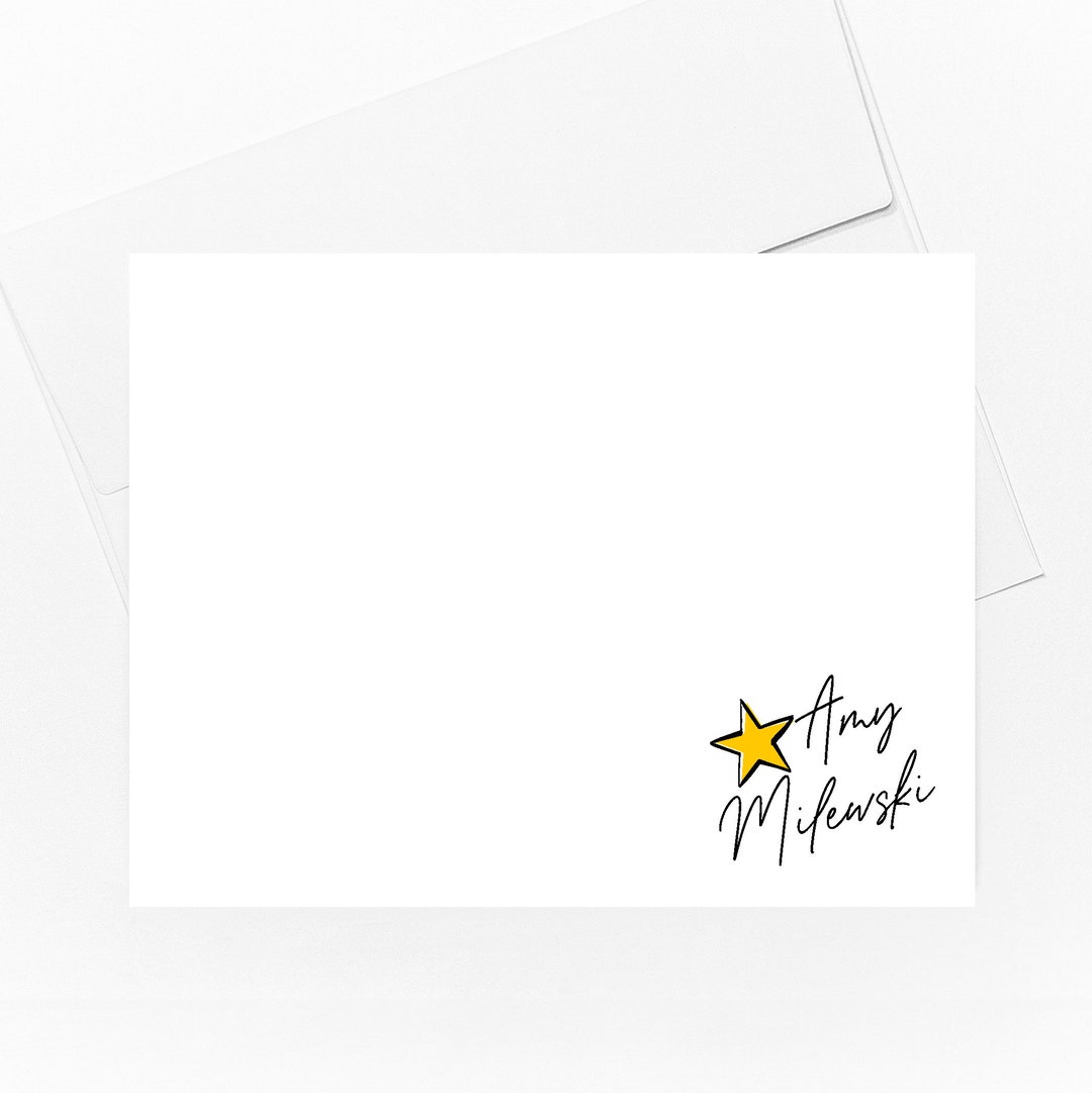 Personalized Notecards With Custom Star Design - Unique Custom ...