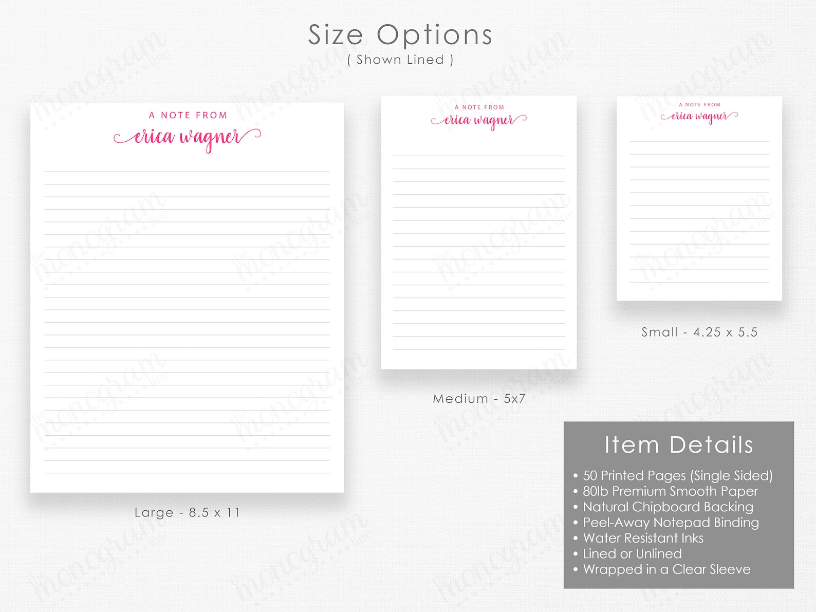 Personalized Notepad A Note From Elegant Script Notepad - Etsy