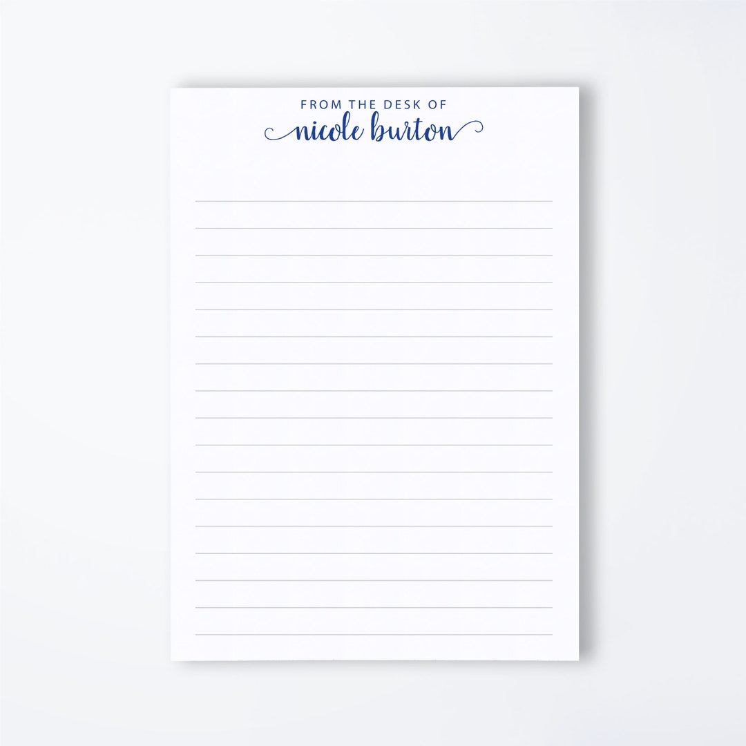 From the Desk of Notepad, Elegant Script Notepad, Calligraphy Name ...