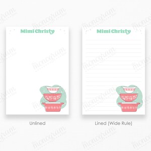 Personalized Notepad, Retro Glassware Collector 50s Design, Vintage ...