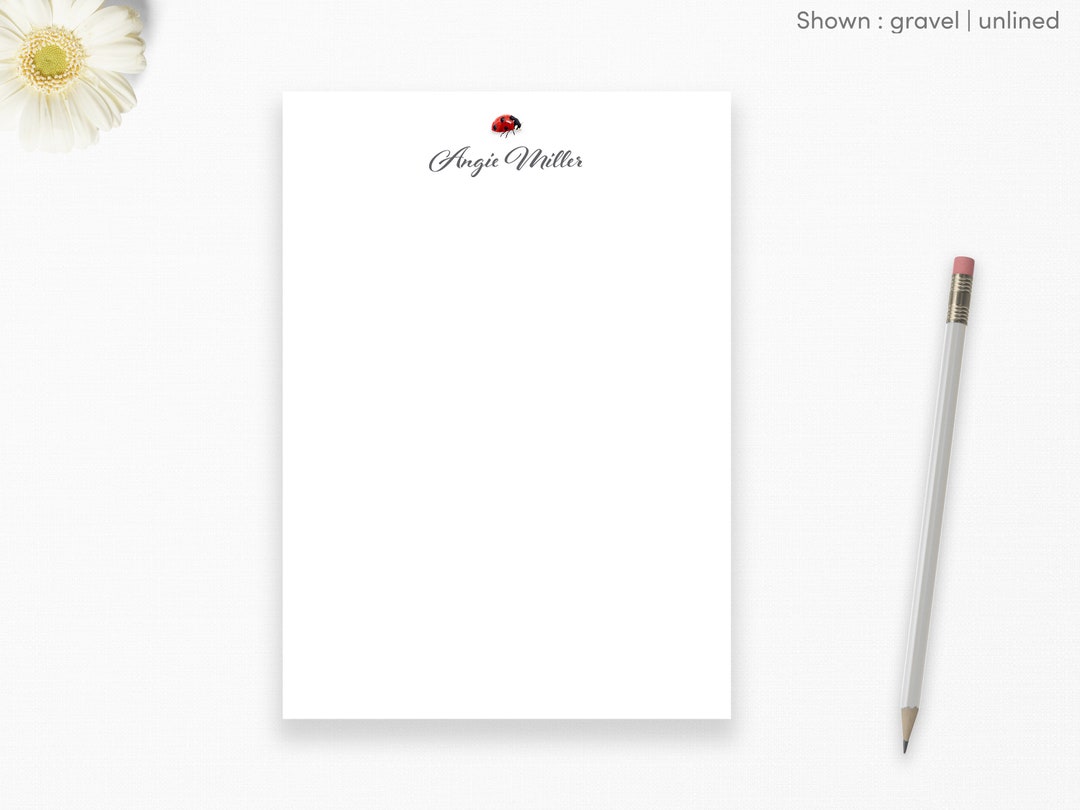 Personalized Ladybug Notepad 50 Page Watercolor Ladybug Custom Writing ...