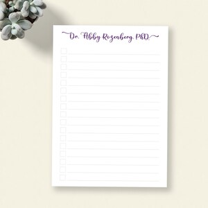 Personalized Modern Calligraphy Script Notepad, Custom A Note From ...