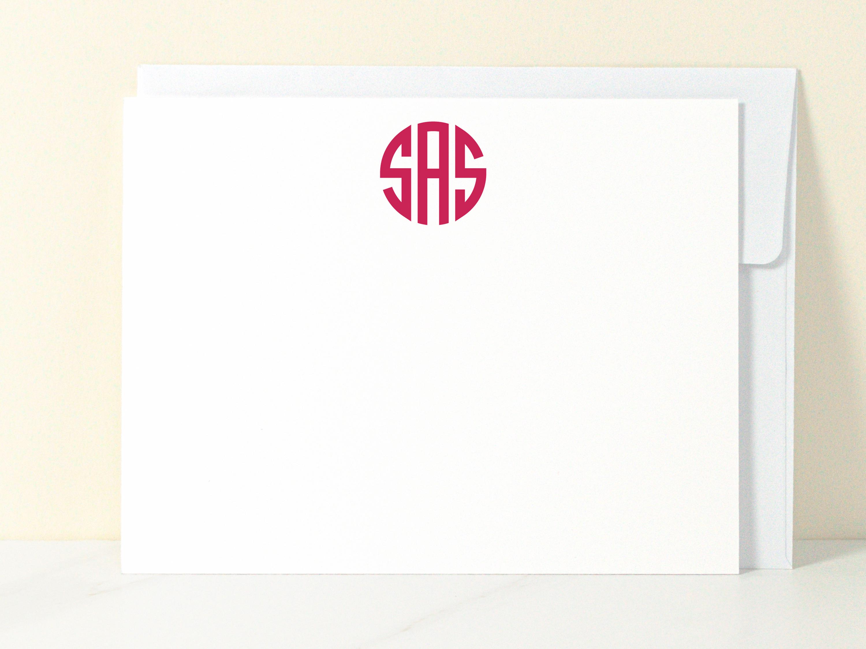 Monogrammed Note Cards | Personalized Stationery Set | Preppy Three ...