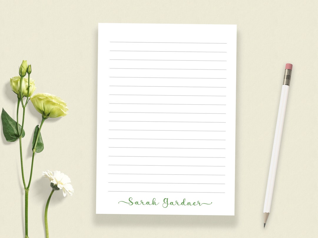 Personalized Notepad, Elegant Script Notepad With Uppercase Calligraphy ...