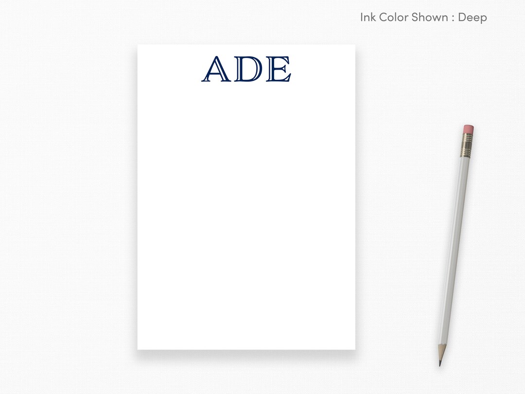 Personalized Stationery With Classic Initials, Personalized Notepad ...