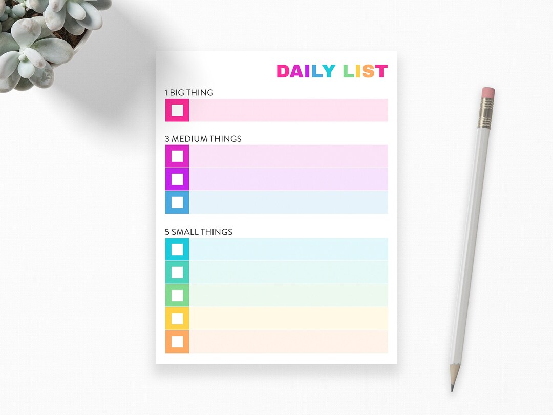 1 3 5 Check List Notepad, Small 1 3 5 to Do List Daily Todo Notepad ...