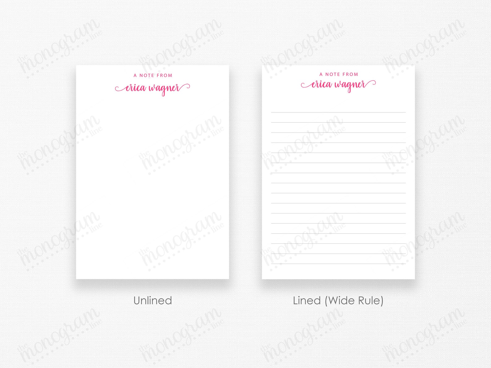 Personalized Notepad A Note From Elegant Script Notepad - Etsy