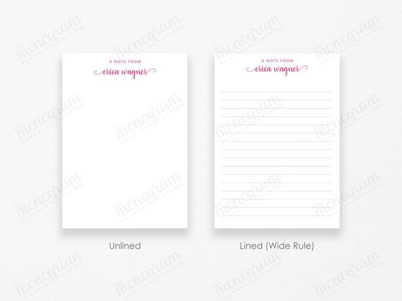 Personalized Notepad A Note From Elegant Script Notepad - Etsy