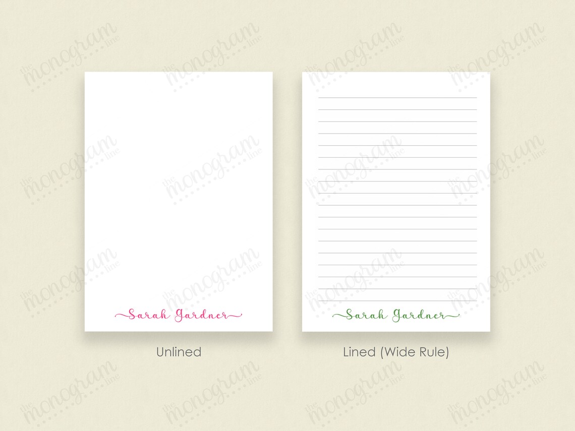 Personalized Notepad Elegant Script Notepad With Uppercase - Etsy