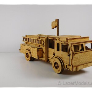 Wood Model Kit Fire Engine - 3D Puzzle - Etsy