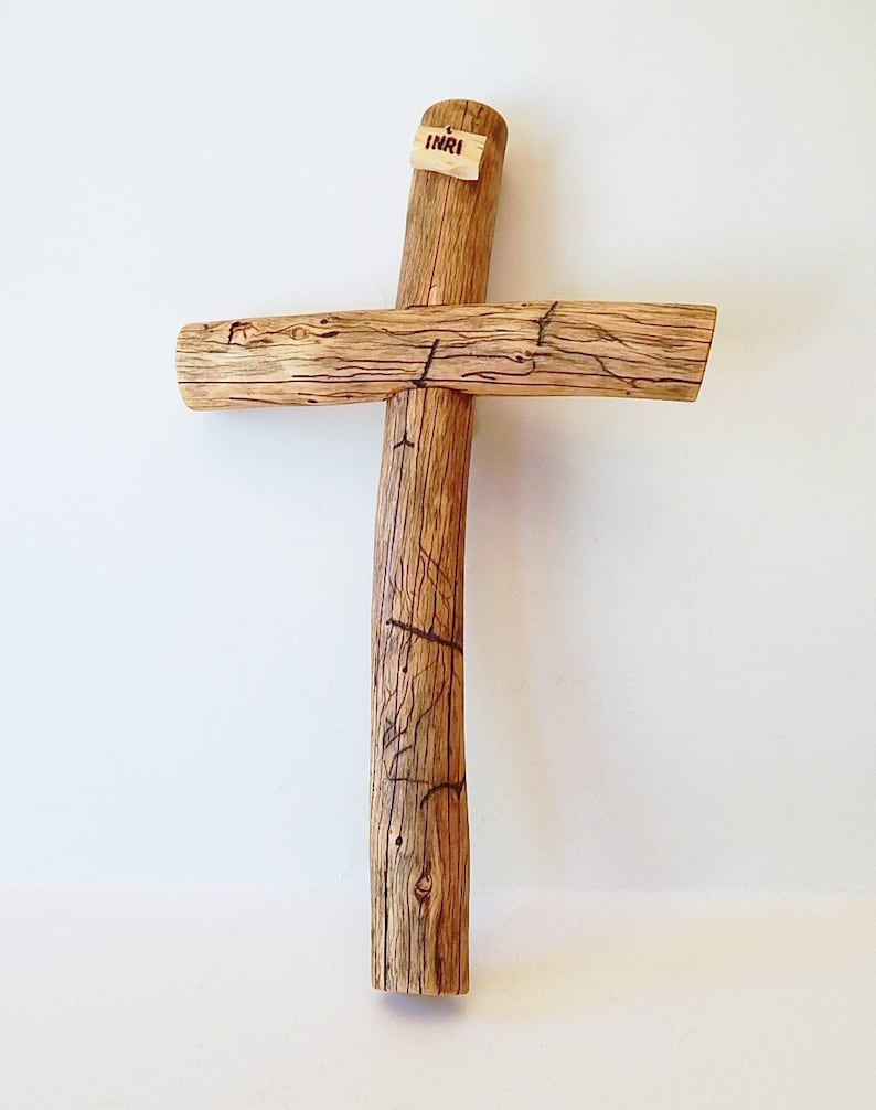 12" Spruce Wood W/inri and Insect Trails Cross - Etsy