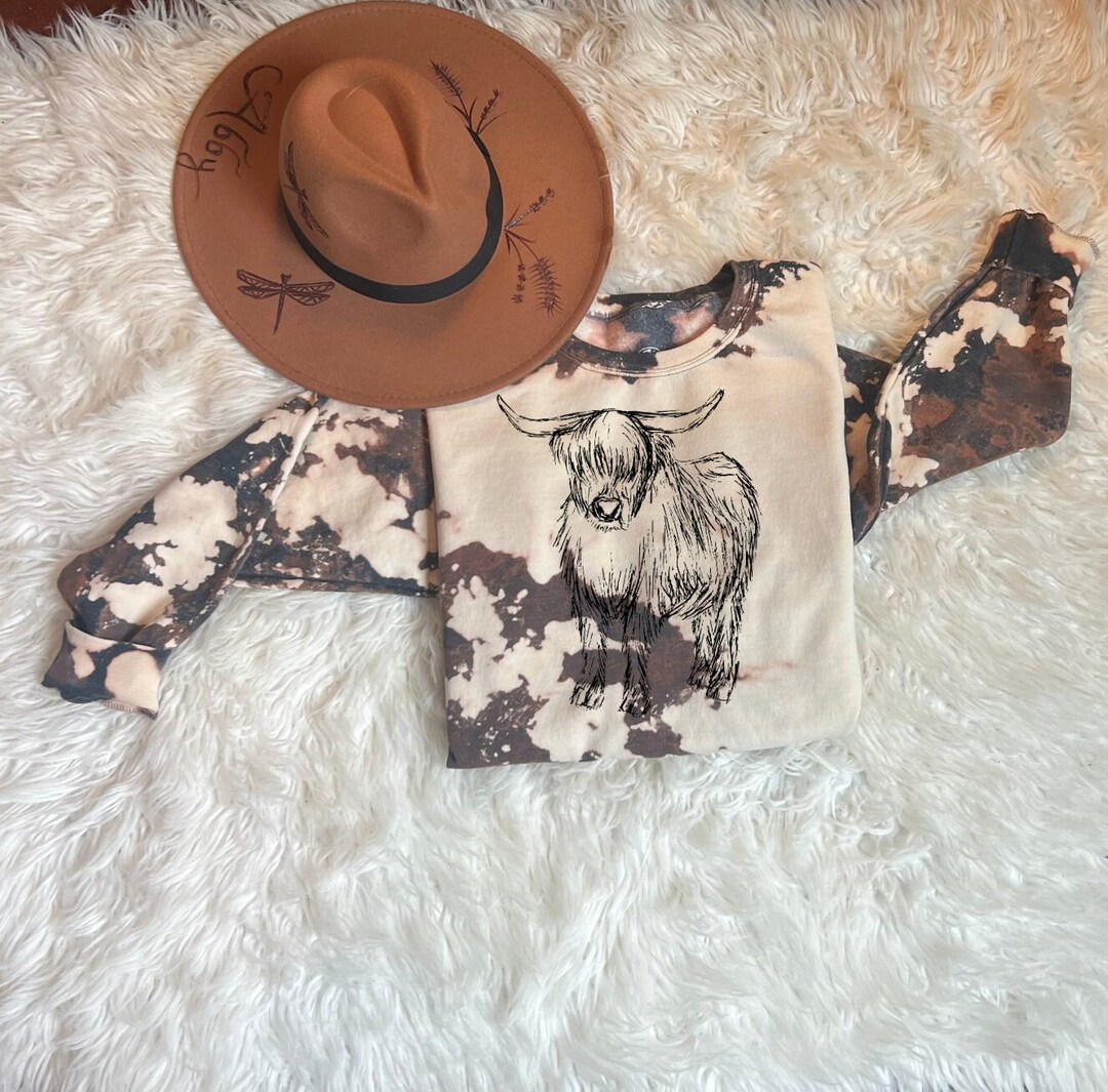 Highland Cow Hide Sweatshirt, Country Shirt, Western Sweatshirt ...
