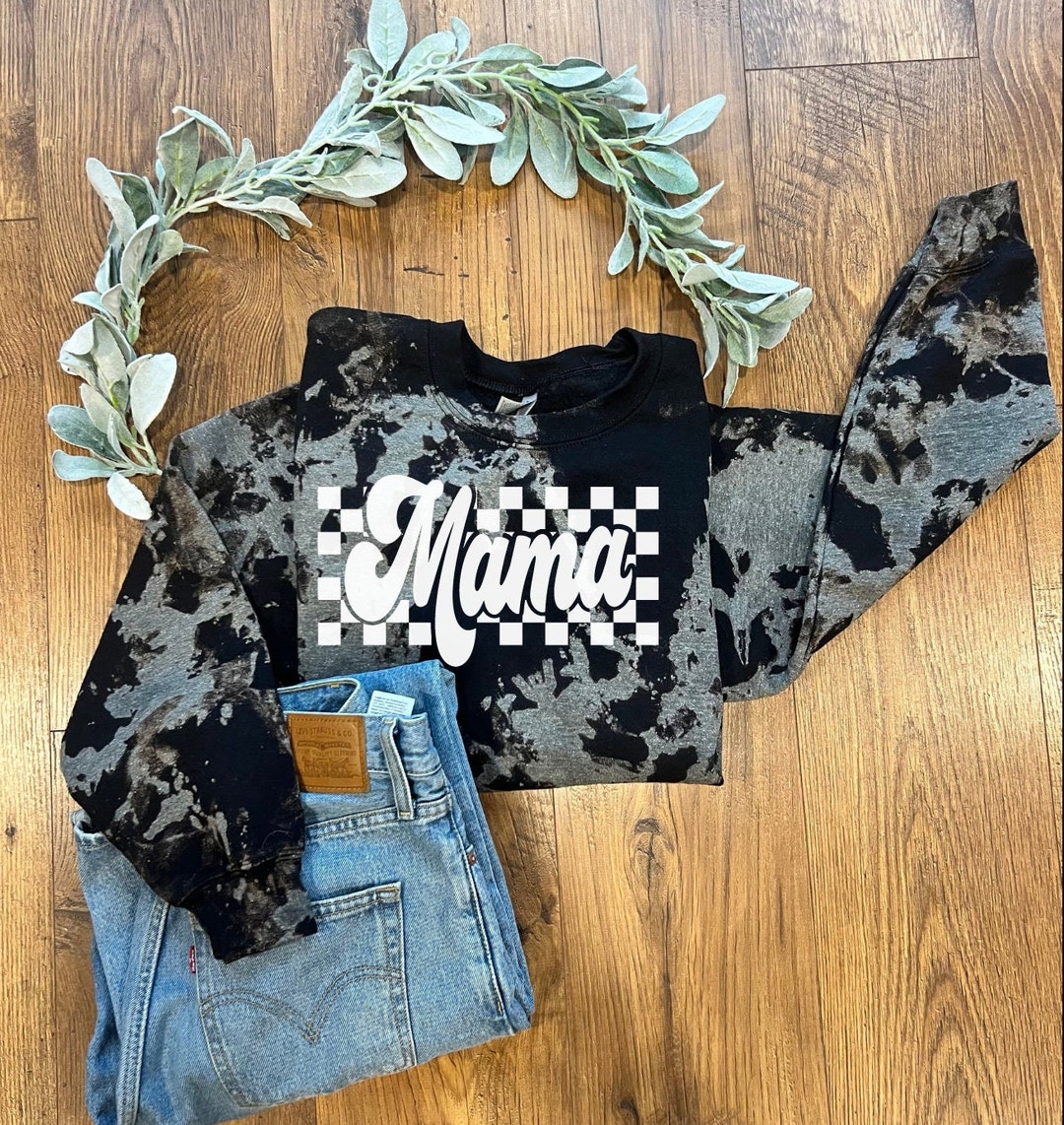 Checkered Retro Mama Sweatshirt, Varsity Mom Crewneck, Mother's Day ...