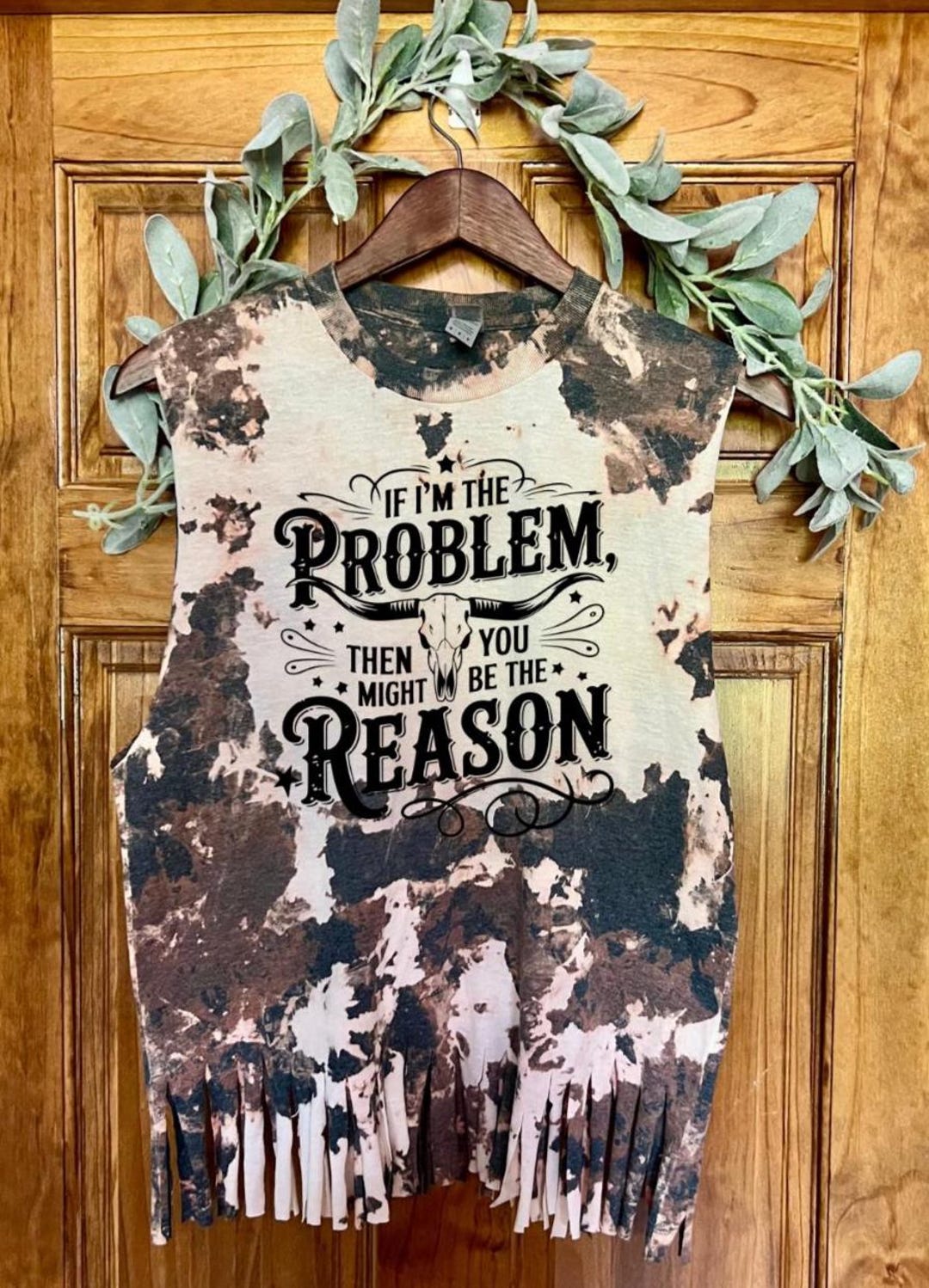 Hand-bleached Cowhide Fringe Tank Top: Country Concert Shirt - Etsy