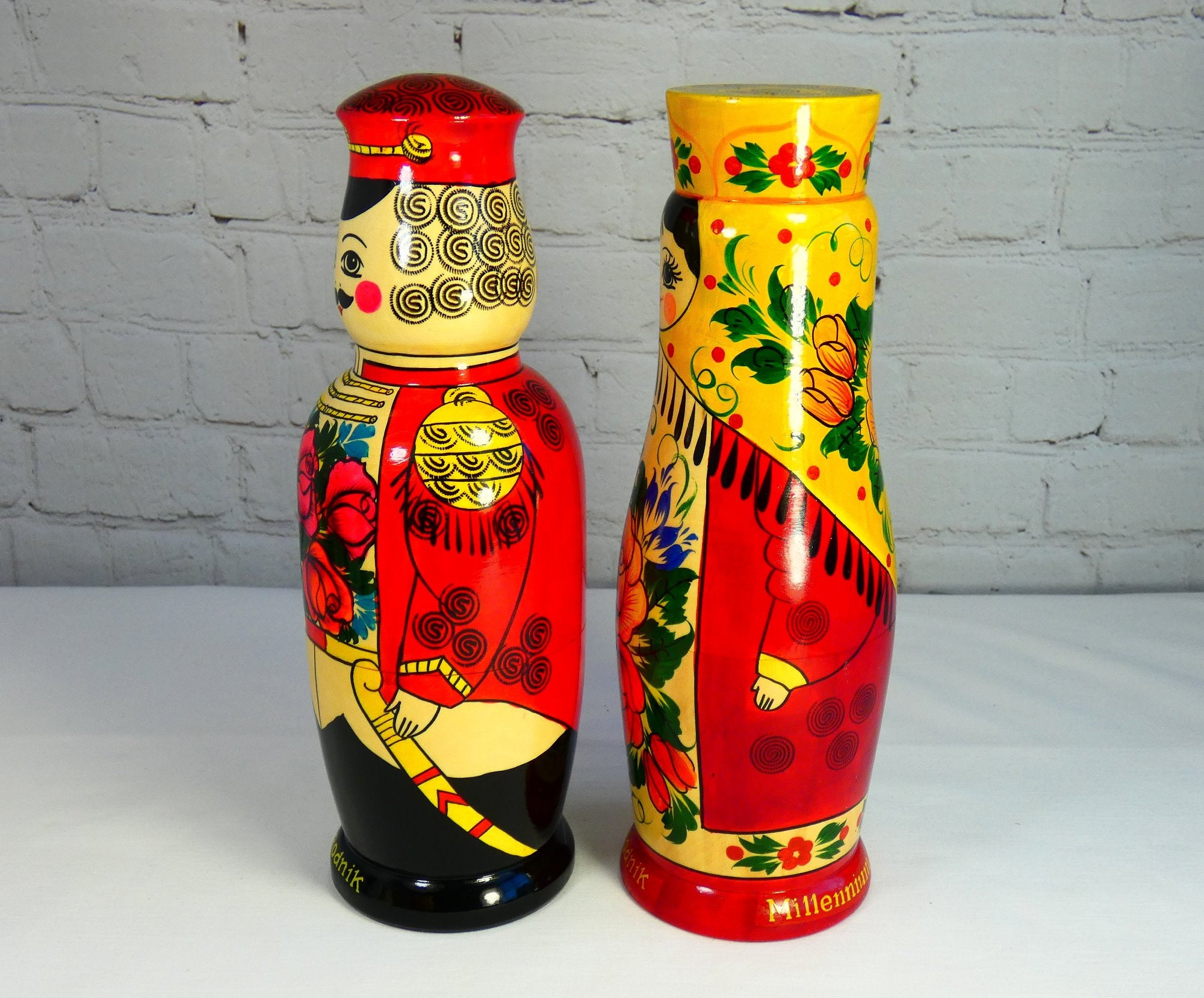Vintage Russian Matryoshka Doll Rodnik Vodka Bottle Holder Salt and ...