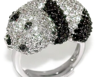 Diamond Panda Ring - Etsy