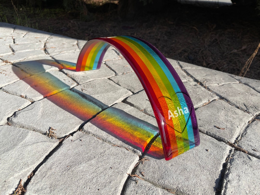 Fused Glass Rainbow Bridge Pet Memorial Garden Sun Catcher, Grave ...