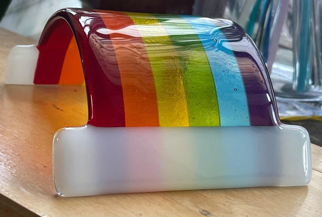 Personalizable Glass Rainbow Bridge in the Clouds Pet Memorial Arch Sun ...