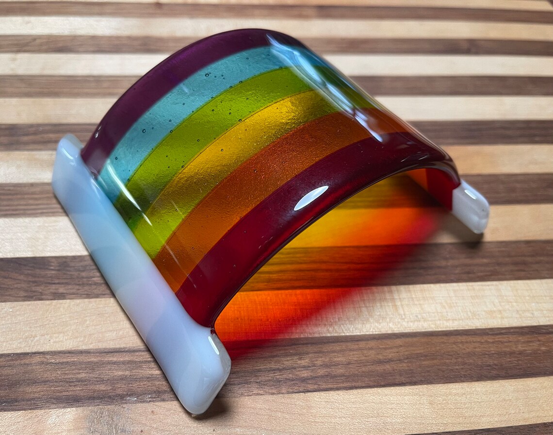 Personalizable Glass Rainbow Bridge in the Clouds Pet Memorial - Etsy