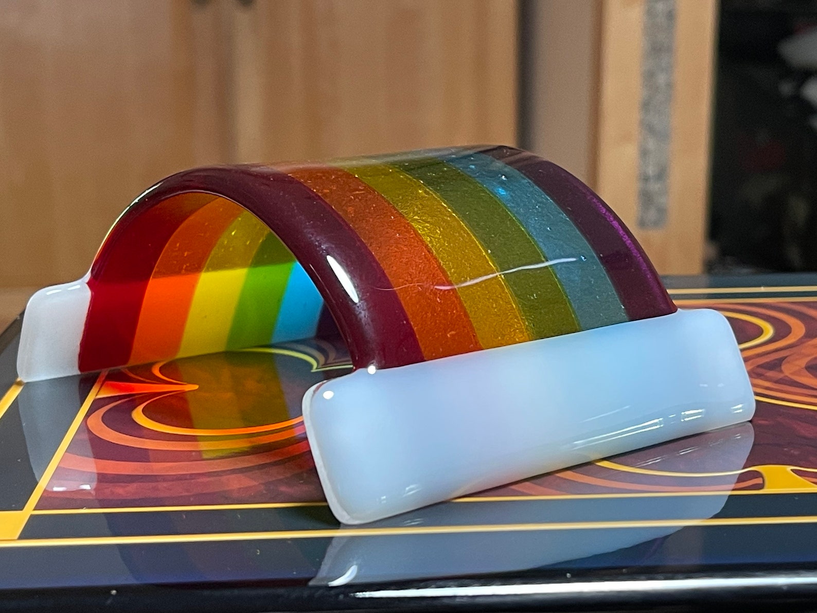 Personalizable Glass Rainbow Bridge in the Clouds Pet Memorial - Etsy