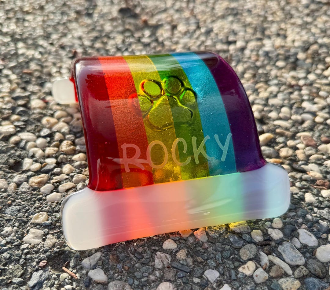 Personalizable Glass Rainbow Bridge in the Clouds Pet Memorial Arch Sun ...