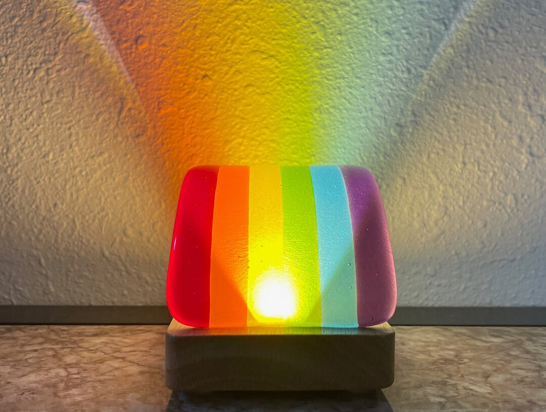 Glass Rainbow Arch Dimmable LED Night Light With Wood Base (small) - Etsy