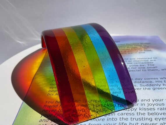 Fused Glass Rainbow Bridge Pet Memorial Sun Catcher medium | Etsy