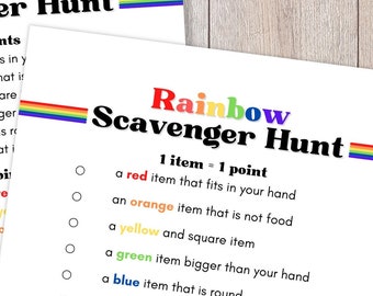 Rainbow Scavenger Hunt | Etsy