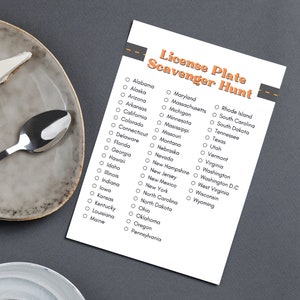 License Plate Scavenger Hunt, Roadtrip Game, Finding Game, Treasure ...