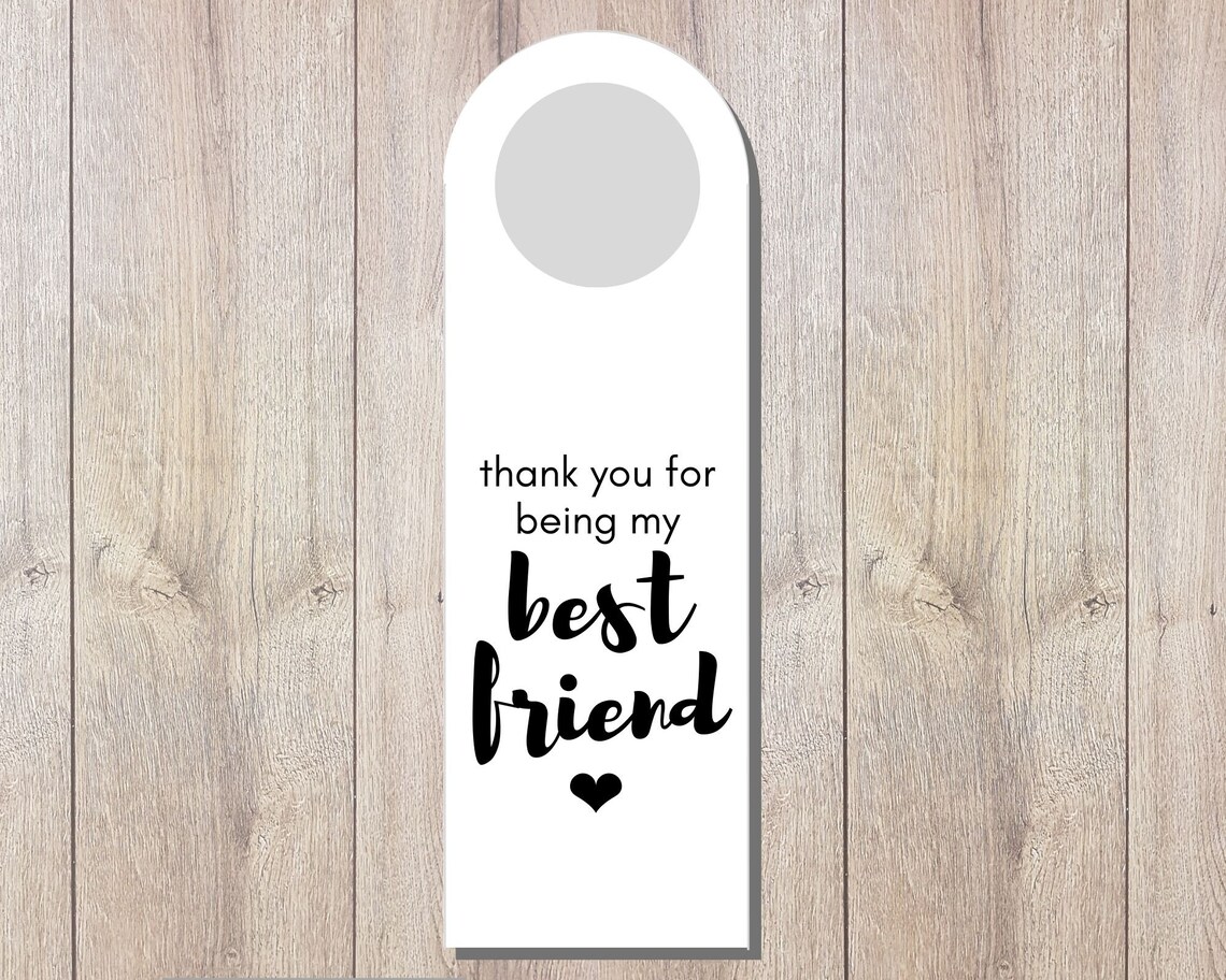 Best Friend Gift, Printable Wine Label Tag, Thank You for Being My Best ...