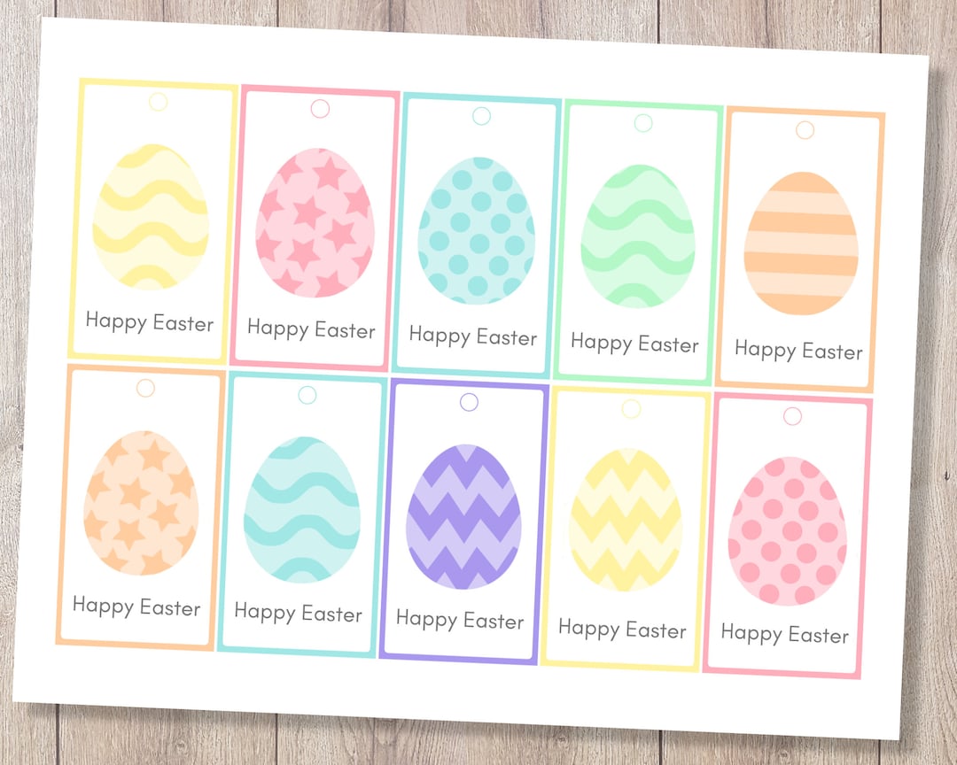 Happy Easter Gift Tag Printable, Easter Egg Gift Tag, Easter Gift ...