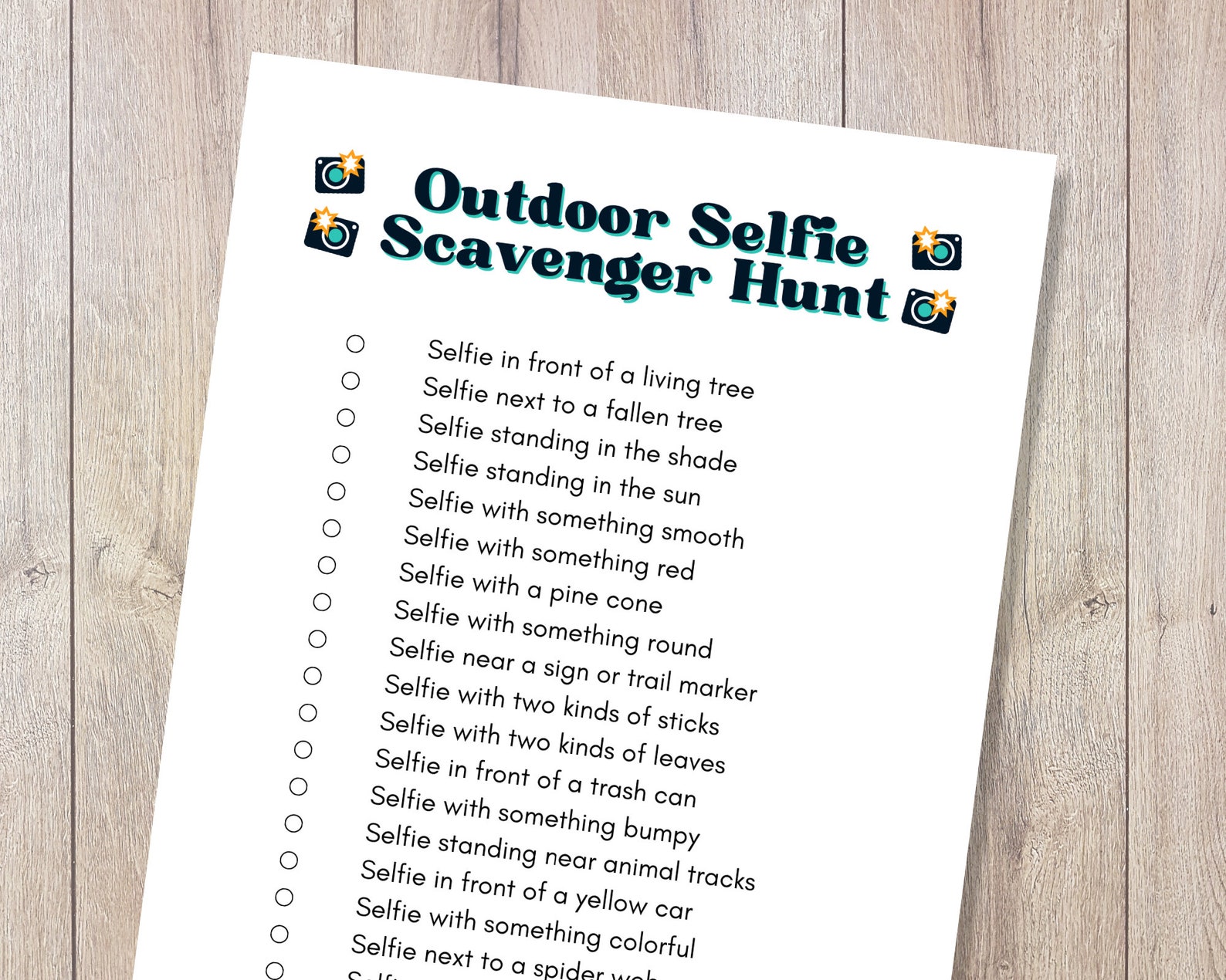 Outdoor Selfie Scavenger Hunt Road Trip Game Treasure Hunt - Etsy