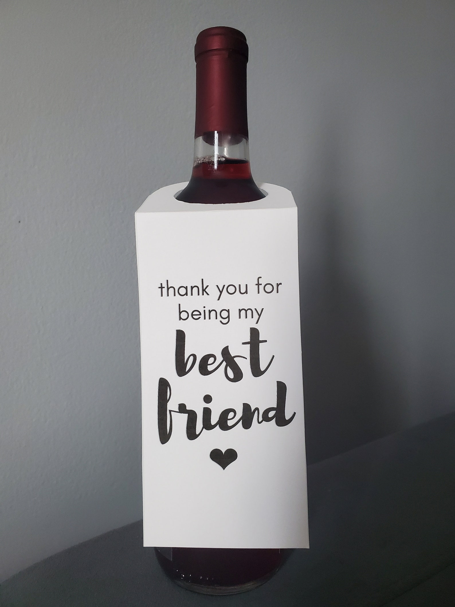 Best Friend Gift, Printable Wine Label Tag, Thank You for Being My Best ...