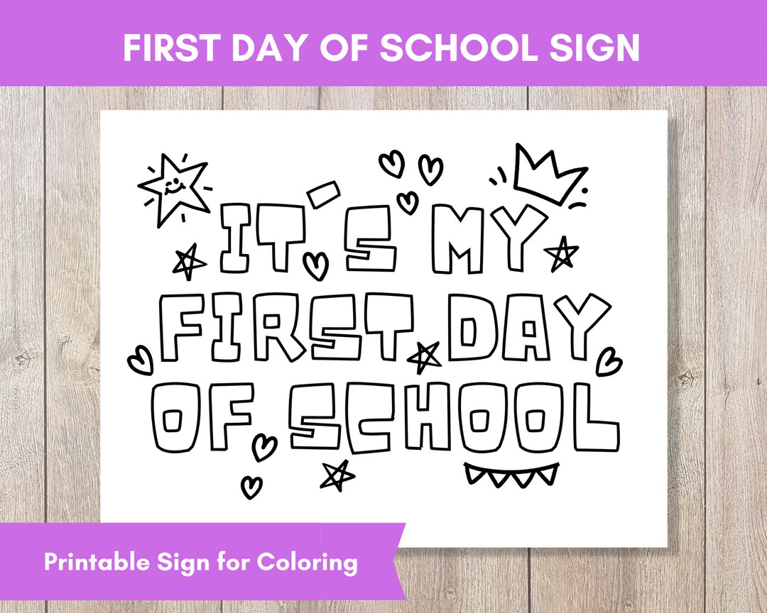 First Day of School Sign, Back to School Sign for Kids, It's My First ...