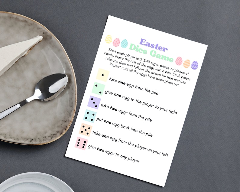 Easter Dice Game, Easter Dice Activity for Kids & Family, Easter Egg ...