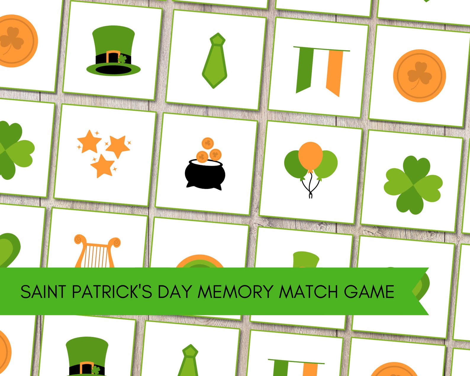 Saint Patrick's Day Match Game, Memory Game, Family Game Night, Rainy ...