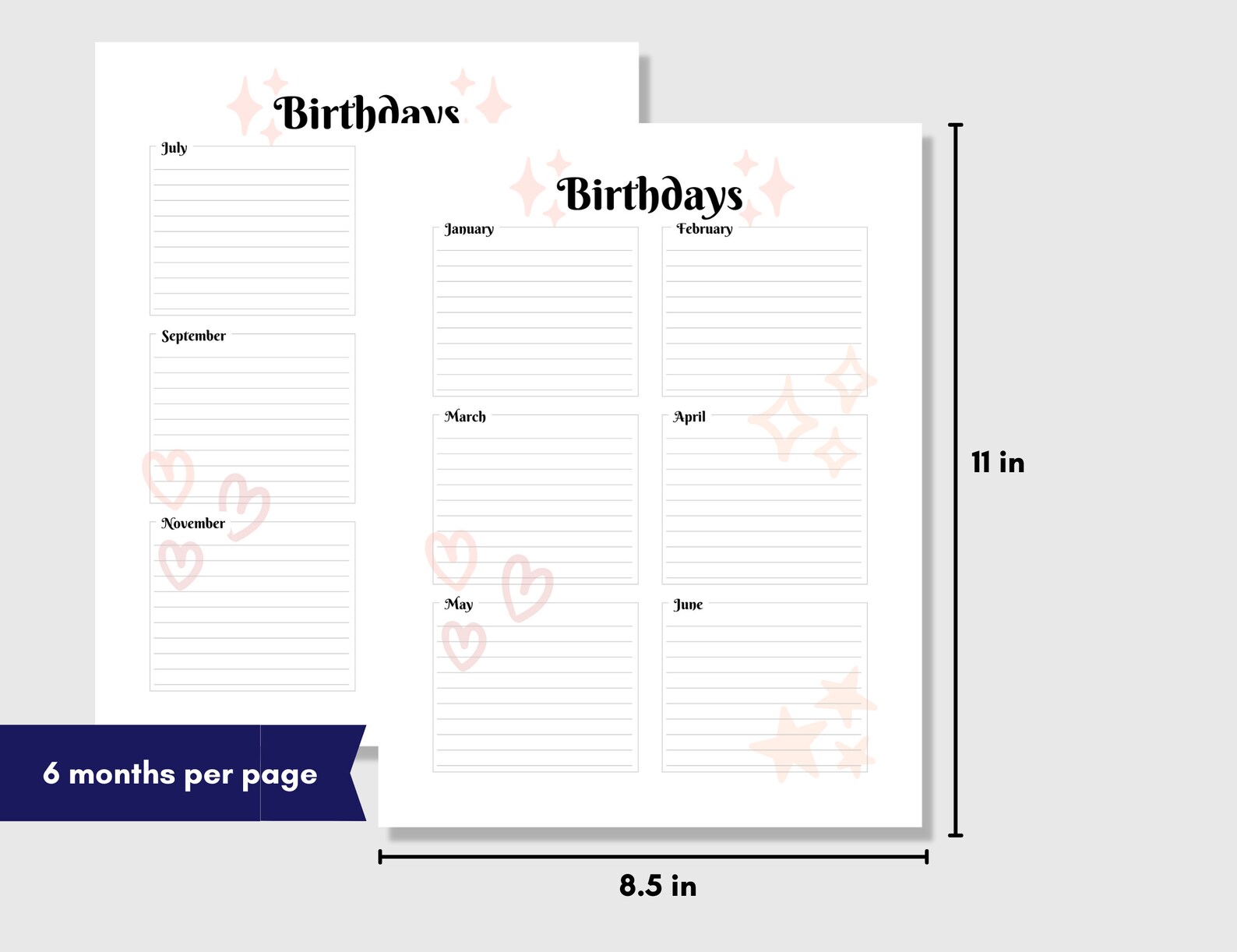 Birthday Tracker Printable, Birthday Reminder List, Birthday Planner ...