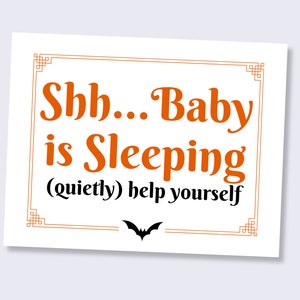 Shh...baby is Sleeping, Halloween Candy Sign for Front Door, Please ...
