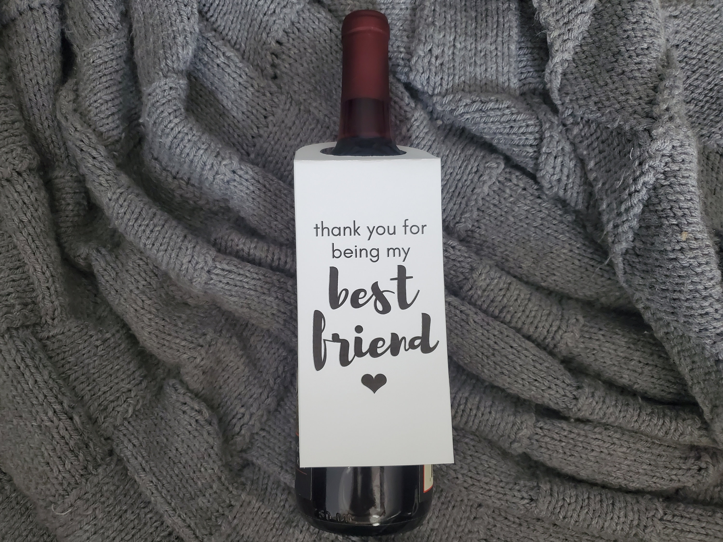 Best Friend Gift, Printable Wine Label Tag, Thank You for Being My Best ...