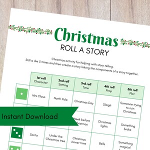 Christmas Roll a Story, Christmas Story Writing Activity, Christmas ...