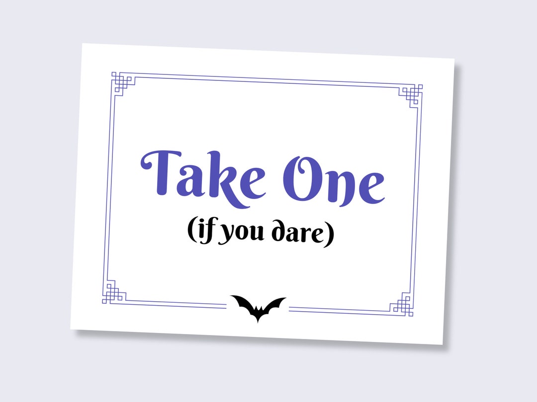 Take One If You Dare, Halloween Candy Sign for Front Door, Trick or ...