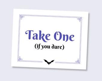 Trick or Treat, Please Take One Sign, Halloween Candy Sign for Front ...